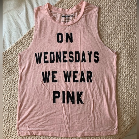Tops | Mean Girls Medium Pink Muscle Tank Top | Poshmark